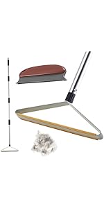 Upgrated Carpet Rake Pet Hair Remover with 60" Long Handle for Couch ...