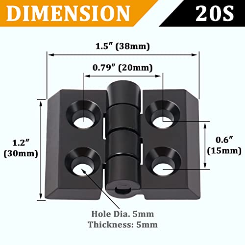 Snapklik.com : 4 Sets Alloy Hinges For 2020 Series 6mm T-Slot Aluminum ...