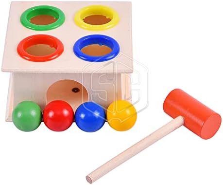 Buy Lexreta® Preschoolers Wooden Hammer Ball Push Knock Pounding ...