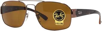 Amazon | Ray Ban Rb3427 ダークブラウン / ブラウン メタルフレーム サングラス, 58mm | サングラス 通販