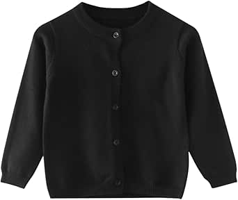 Amazon.com: Girls Cardigan Sweater School Uniforms Toddler Long Sleeve ...