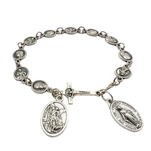 Amazon.com: Catholic Saints Bracelet All Saint Medals Divine Mercy ...