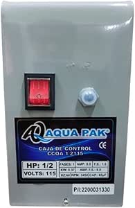Aquapak Brand 0.5 HP Submersible Engine Control Box 1 Phase 115 Volts ...