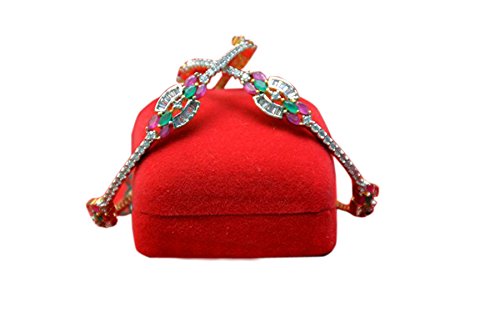 Buy Dtk Golden Color American Diamond Brass Bangle Set For Women b-240 ...