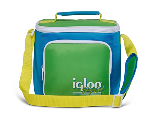 Igloo 90s Retro Collection Square Lunch Box Cooler with Front Pocket and | Gourmetian