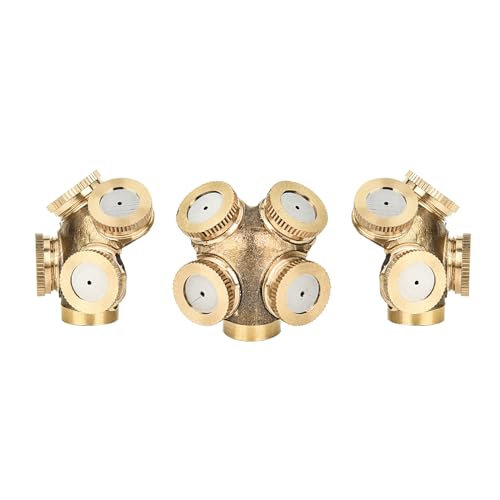 Snapklik.com : 3 Piece 1/2 Brass Misting Spray Nozzle 4 Holes Garden ...