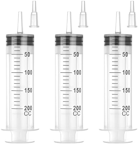 200 ml Large Syringe for Liquids, Syringe Without Needle, for Thick ...