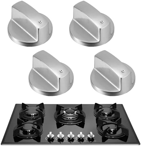 4 Pcs Gas Hob Knobs, 6mm Cooker Knobs, Gas Stove Cooker Control Knobs Replacement, Gas Stove ...
