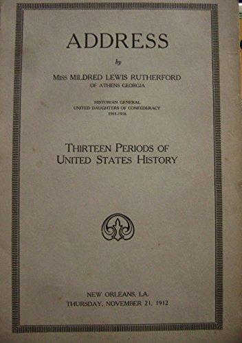 Amazon.com: Address delivered by Miss Mildred Lewis Rutherford ...