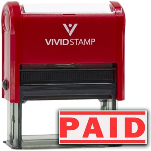 ExcelMark Paid with Check and Date Self-Inking Rubber Stamp - (A1539 ...