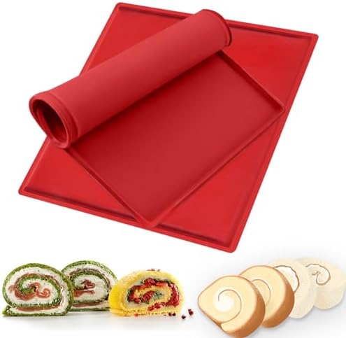 Silicone Baking Mat, Pack of 2 Non-Stick Baking Trays, Rolling Mat ...