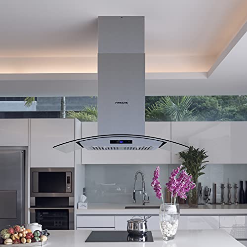 FIREGAS Island Range Hood 36 inch 450 CFM, Island Mount Kitchen Vent ...
