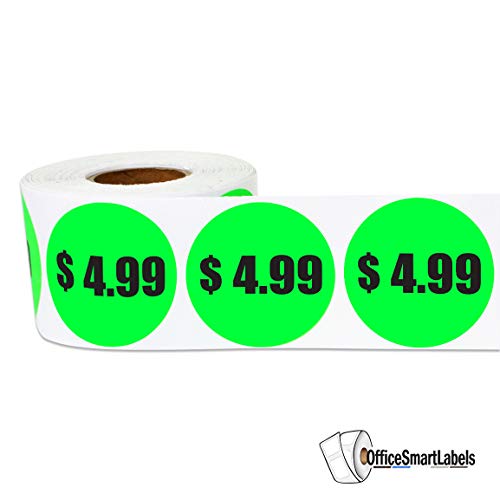 Snapklik.com : 4.99 Preprinted Price Stickers - 1.5 Inch Circle Round ...
