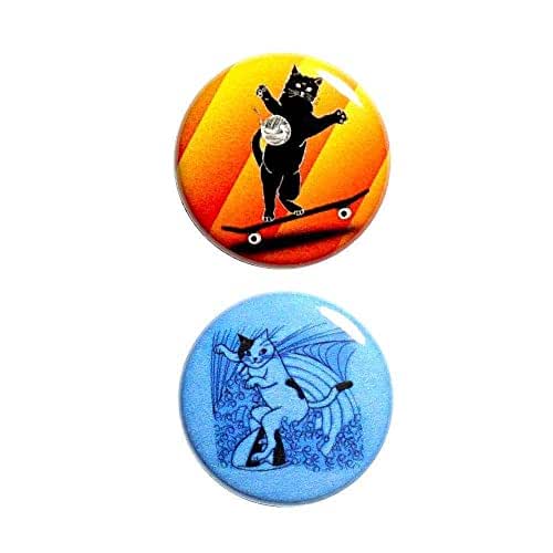 Amazon.com: Funny Cats Button Badge Pin 2 Pack 1 Inch 2P2-6 : Handmade ...