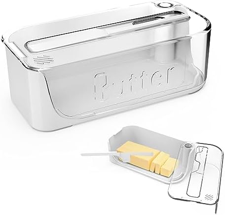 Amazon.com | Cnsndqedke Butter Dish with Lid and Knife, 180° Rotating ...
