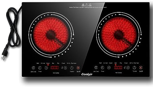 Amazon.com: Cooksir Electric Cooktop 2 Burner, Plug in Electric Stove ...