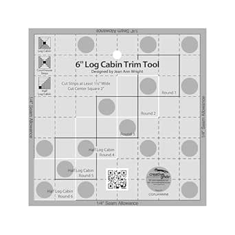Amazon.com: Creative Grids 6in Log Cabin Trim Tool Quilt Ruler ...