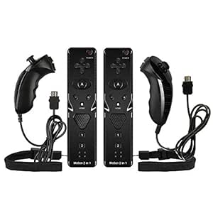 Amazon.com: JFUNE 2 pack wii Nunchuck Controller Motion Plus Built-in 2 ...
