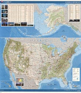 General Reference Map of the United States [Gloss Laminated]: United ...