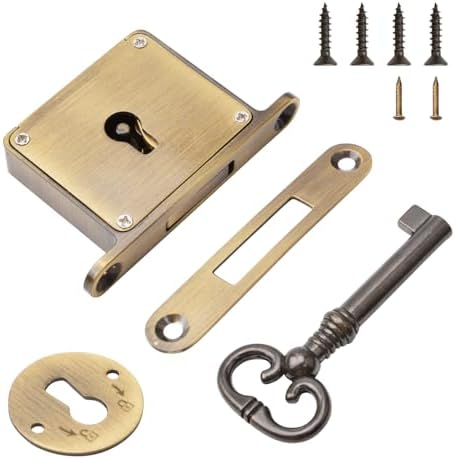 UFURMATE Vintage Bronze Cabinet Lock Set With Key - Retro Desk Drawer ...