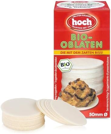 Hoch Backoblaten 50mm 1er Pack Bio-Oblaten, 75 Stück Back Oblaten zum ...
