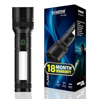 IBELL Castor AURA200 Rechargeable Torch Light High Power, 6 Light Modes ...