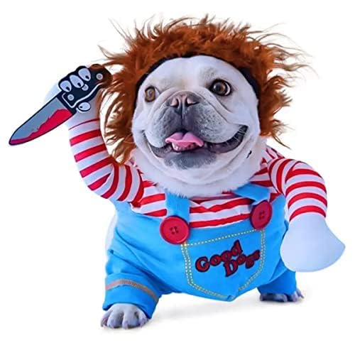 Amazon.com : Pet Deadly Doll Dog Costume Chucky Dog Costume Wig Fake ...