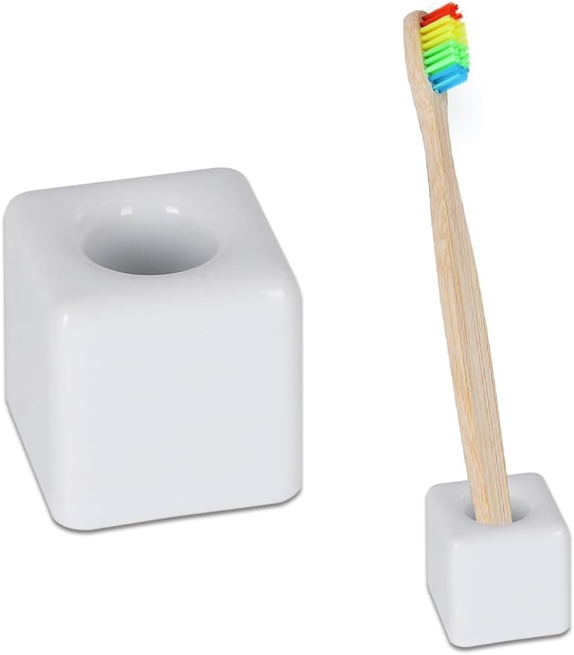 Sleek Mini Ceramic Toothbrush Holder for Bathroom Vanity Table Mini ...
