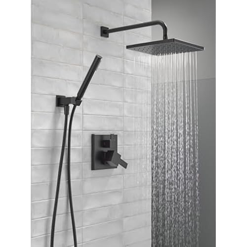 Snapklik.com : Delta Faucet Modern Raincan 2-Setting Square Shower System Including Rain Shower ...