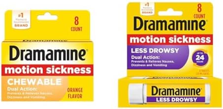 Amazon.com: Dramamine Motion Sickness Chewable Orange Tablets, 8 Count ...
