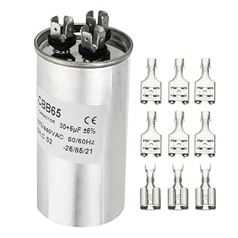PATIKIL 30+5uf 30/5MDF 370/440VAC Fan Start Capacitor, CBB65 Circular Dual Run Capacitor for Air ...