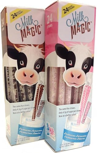 Milk Magic Flavoring Straws, 4pk Flavor Variety Pack of Unicorn Kisses ...