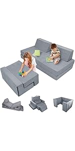 Amazon.com: DREAMANIA Kids Play Couch for Toddlers 1-3, 2024 3in1 Soft ...