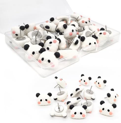Amazon.com: 30 pcs Panda Push Pins Cute Animal Thumbtacks Decorate Cork ...
