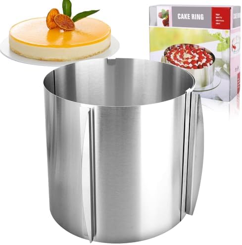 Cake Ring Adjustable16 to 30 cm, Adjustable Cake Ring Mould, Stainless ...