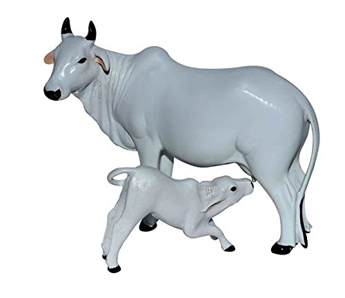 Giri Komatha Plastic Fiber Cow and Calf Statue (21 cm x 6 cm x 16 cm ...