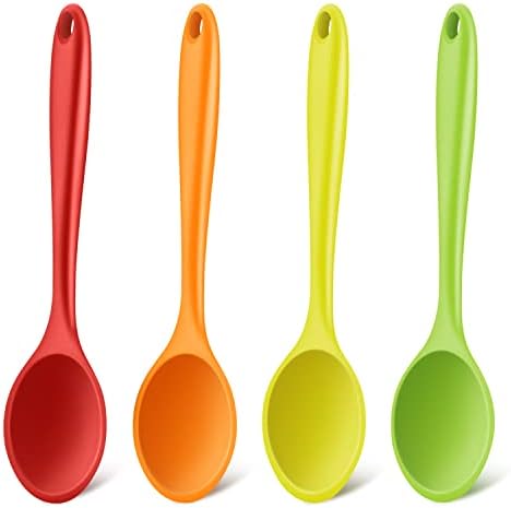 Amazon.com: Boao 6 Pieces Small Multicolored Silicone Mixing Spoons ...