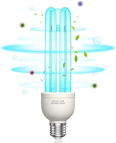 BrightArk Lampada UV Ozono Lampada Germicida Raggi UVC E27 35W 254nm ...