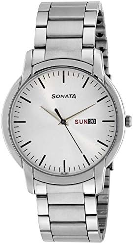 Sonata Aspire Quartz Analog White Dial Stainless Steel Strap Watch for ...