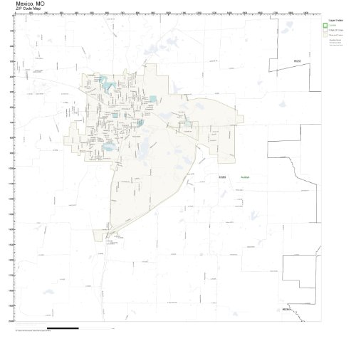 ZIP Code Wall Map of Mexico, MO ZIP Code Map Laminated: Amazon.com ...
