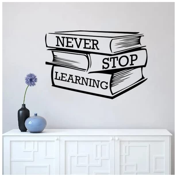 Buy LYOMAN® Lettering Study Books Wall Sticker Never Stop Learning ...