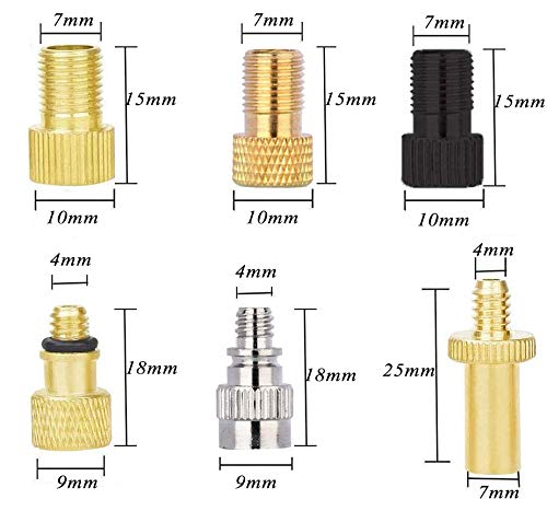 Rpuomtz 11 PCS Brass Presta and Schrader Valve Adapter, Bike Tire Valve ...