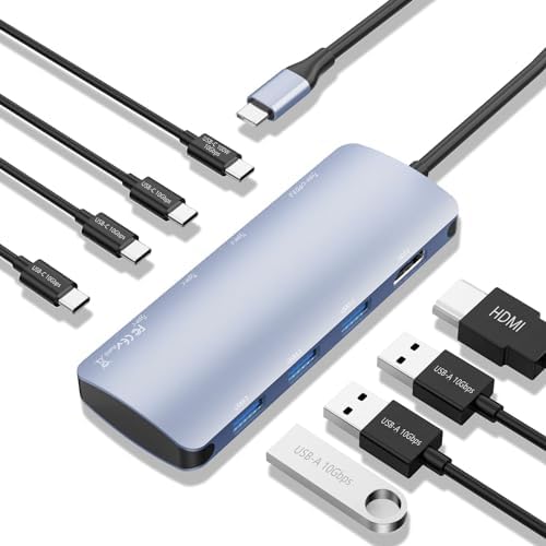 Amazon.com: USB C Video Output Hub, 3 USB-C & 2 USB-A 3.2 10Gbps Ports ...
