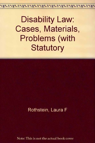 Amazon.co.jp: Disability law: Cases, materials, problems (Contemporary ...