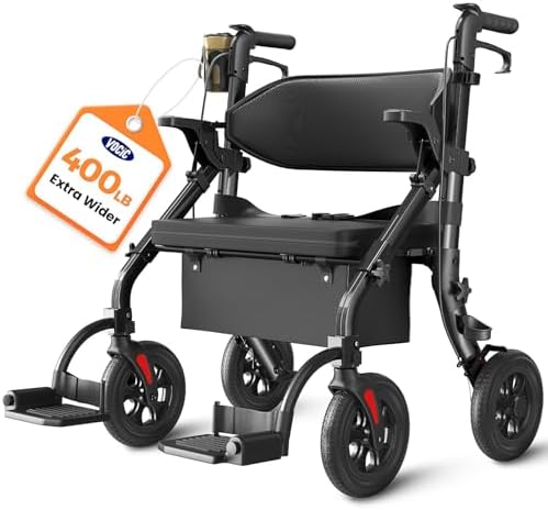 Amazon.com: VOCIC Walkers for Seniors Z59, 2 in 1 Walker Wheelchair ...