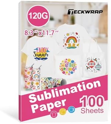 TECKWRAP Sublimation Paper A4 (210x297mm), 8.3"X 11.7", 100 Sheets ...