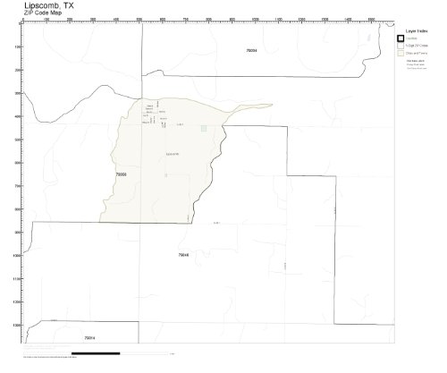 ZIP Code Wall Map of Lipscomb, TX ZIP Code Map Not Laminated: Amazon ...