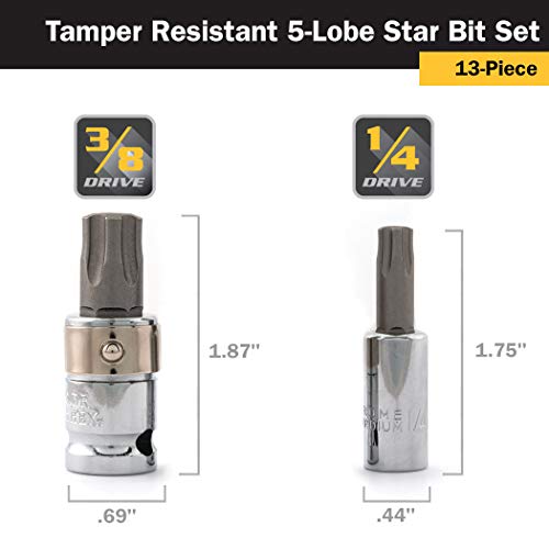 Titan 16137 13-Piece Tamper Resistant 5-Lobe Star Bit Set Deals and ...