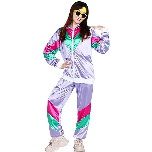 Alaiyaky 80s Shell Suit Costume for Aldult, 80s 90s Fancy Dress Men and ...