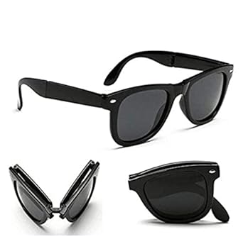 Buy Unisex Adult Rectangular Folding Black Sunglasses Folding Goggle ...